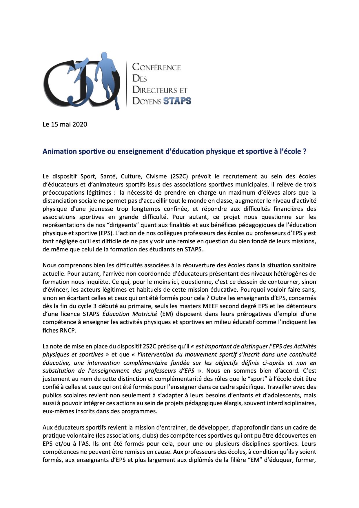 Alerte « 2S2C vs EPS » à Créteil… et partout en France ! – SNEP-FSU Créteil