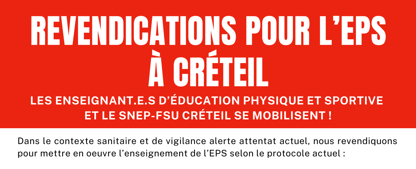 appel EPS Créteil Q+ bandeau – SNEP-FSU Créteil